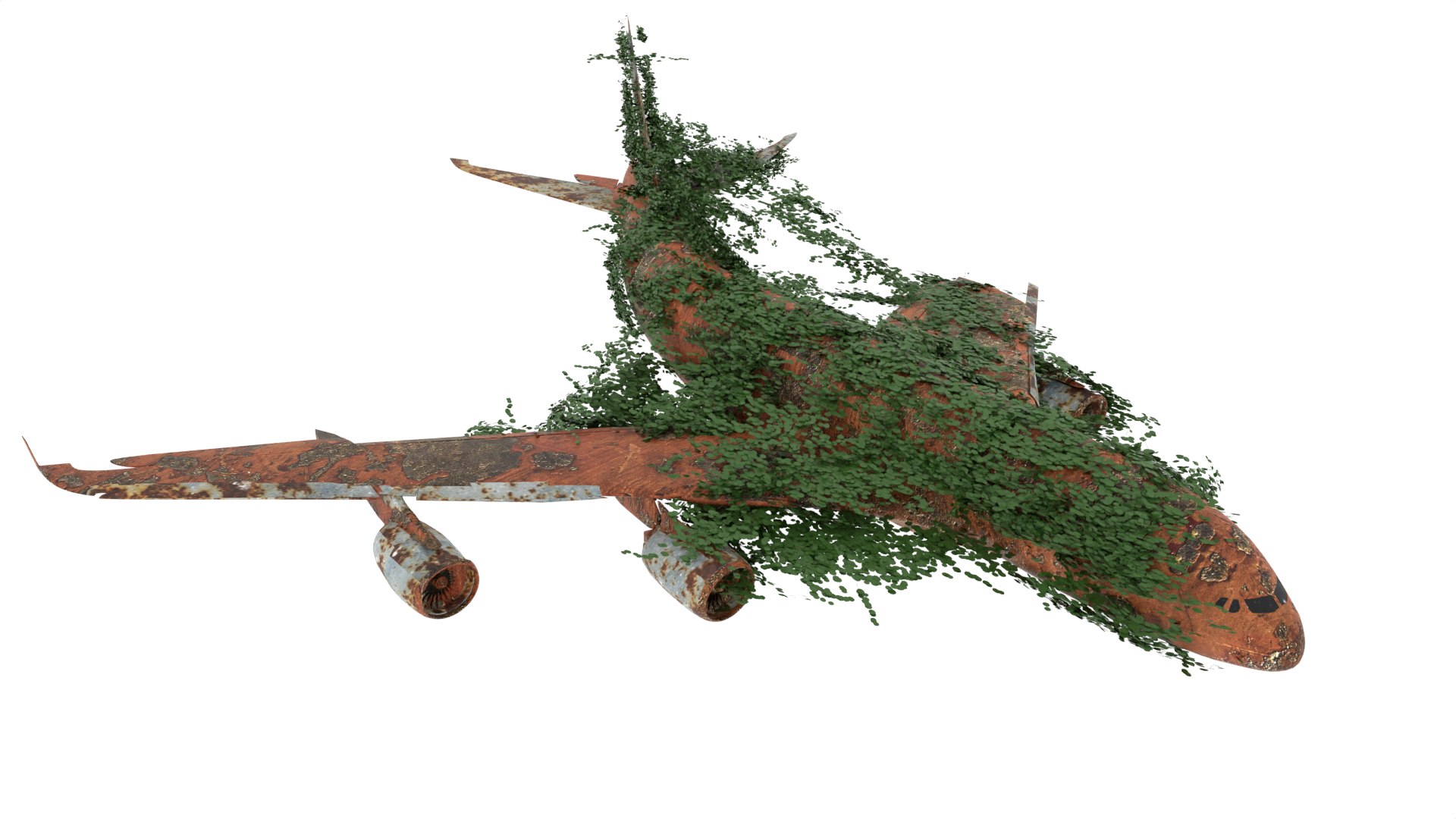 Damaged Rusted Airplane 3D Model - TurboSquid 2034730