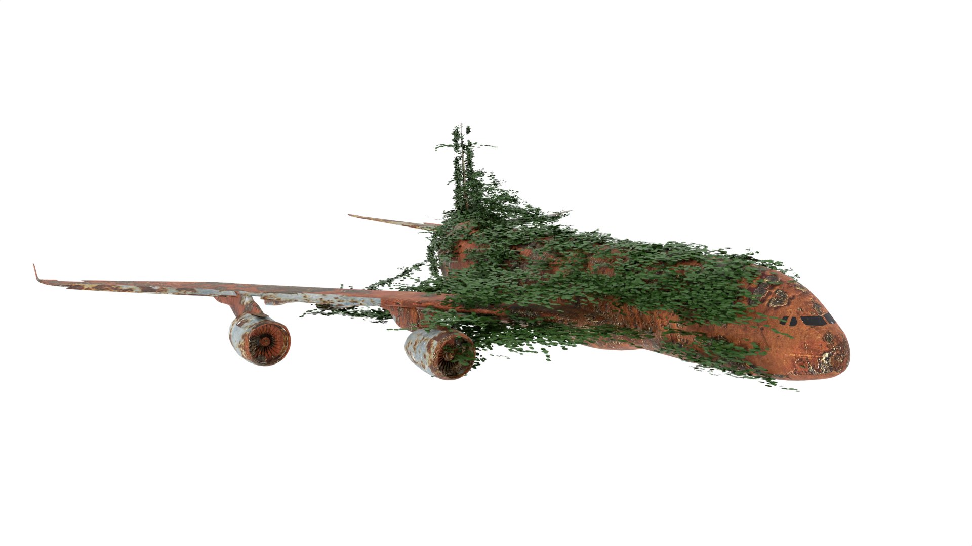 Damaged Rusted Airplane 3D model - TurboSquid 2034730