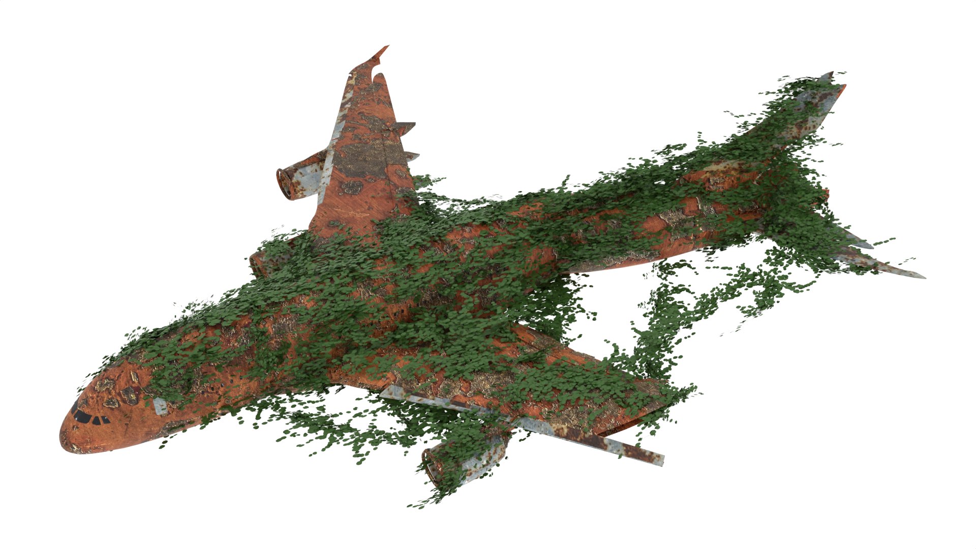Damaged Rusted Airplane 3D model - TurboSquid 2034730