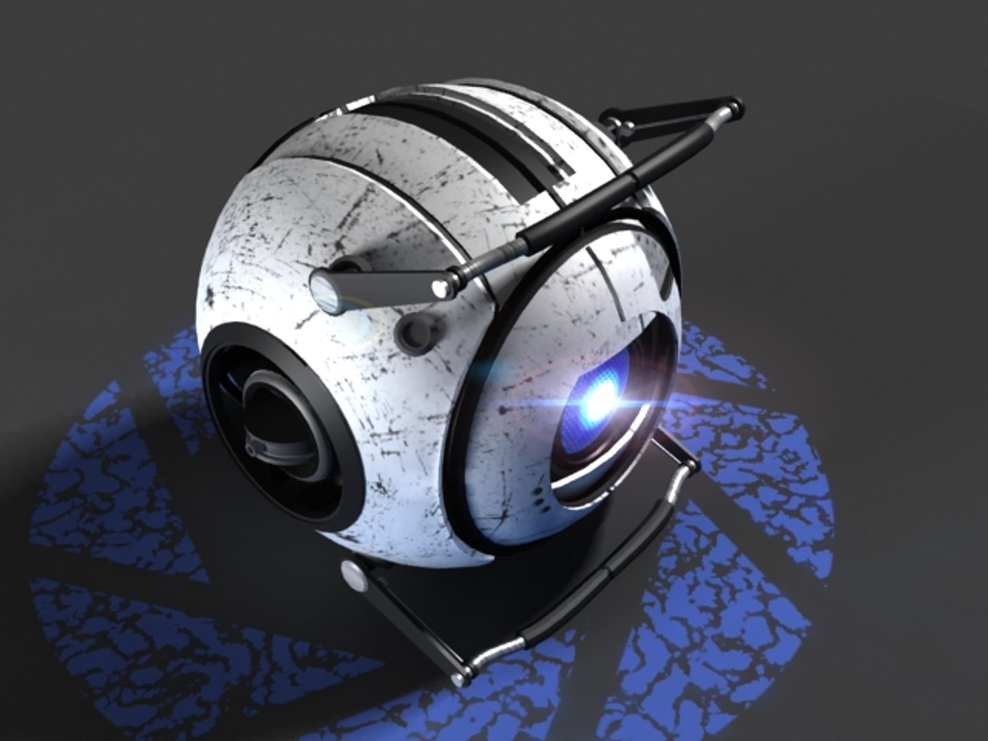 Wheatley Video Character Robot 3d Model