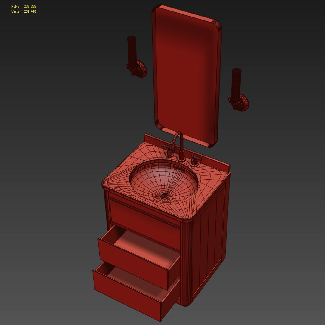 Martens Powder Room Vanity 3D Model - TurboSquid 1156862