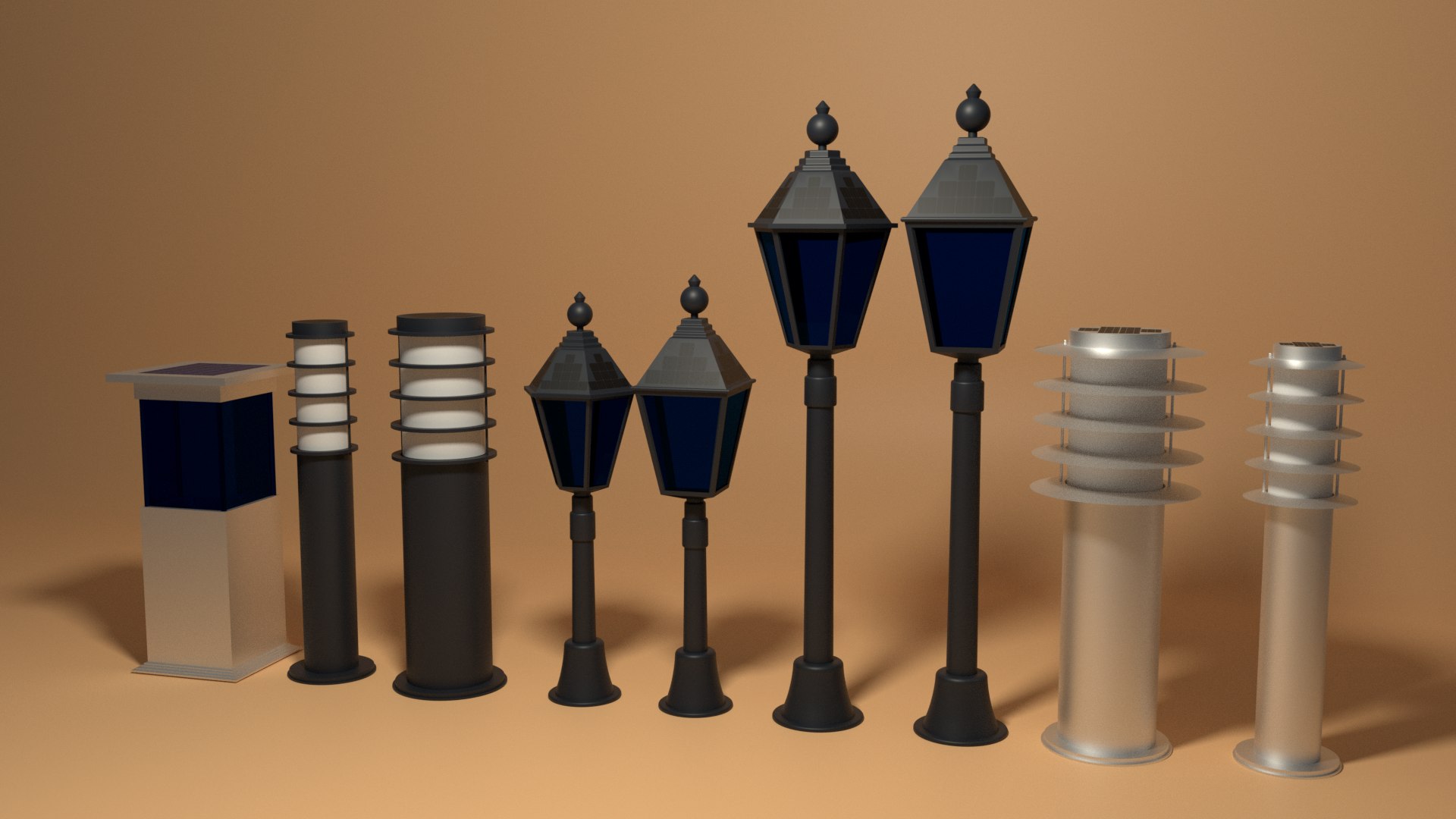 3D Solar Garden Light Collection Model - TurboSquid 2033339
