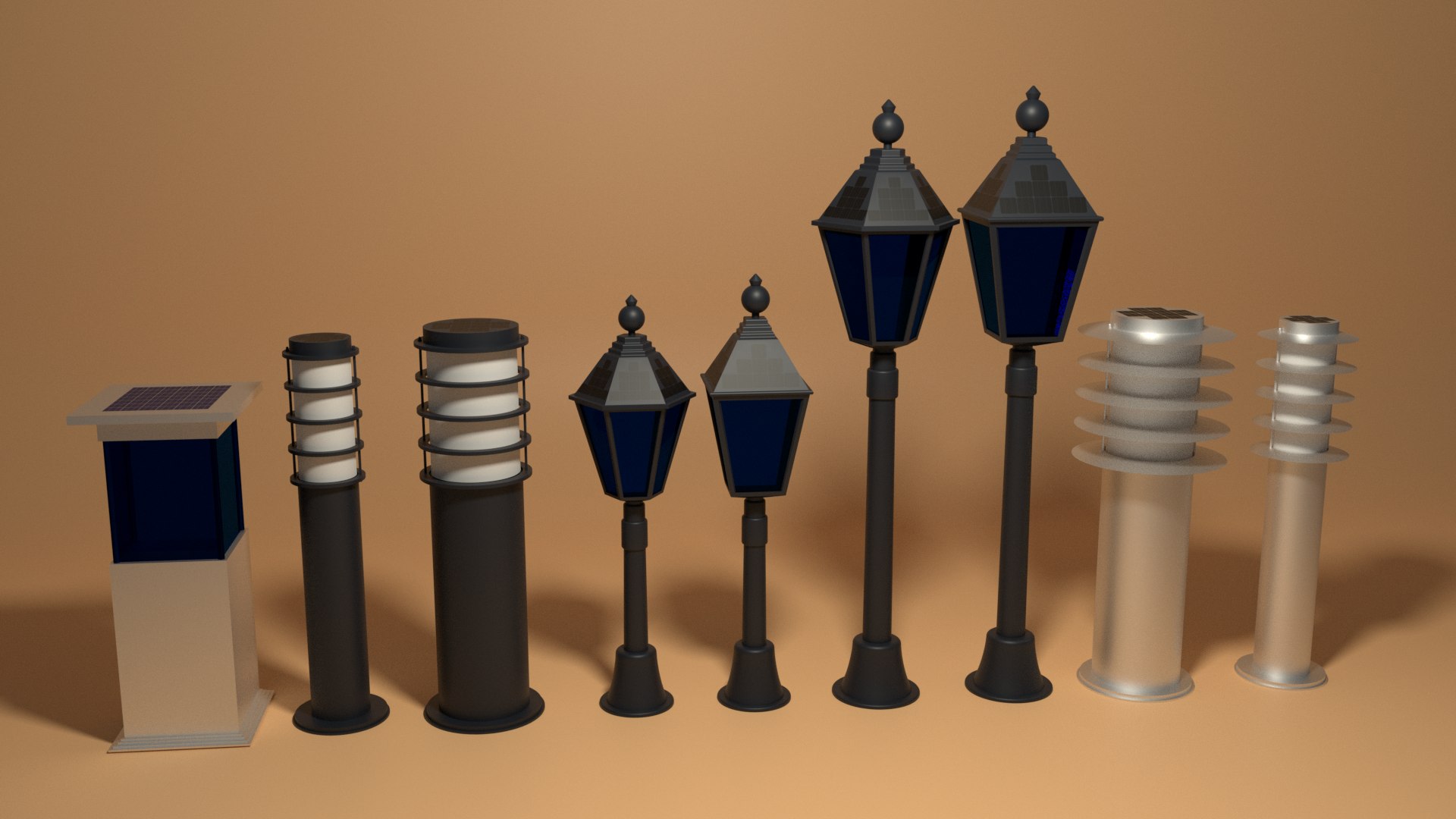 3D Solar Garden Light Collection Model - TurboSquid 2033339