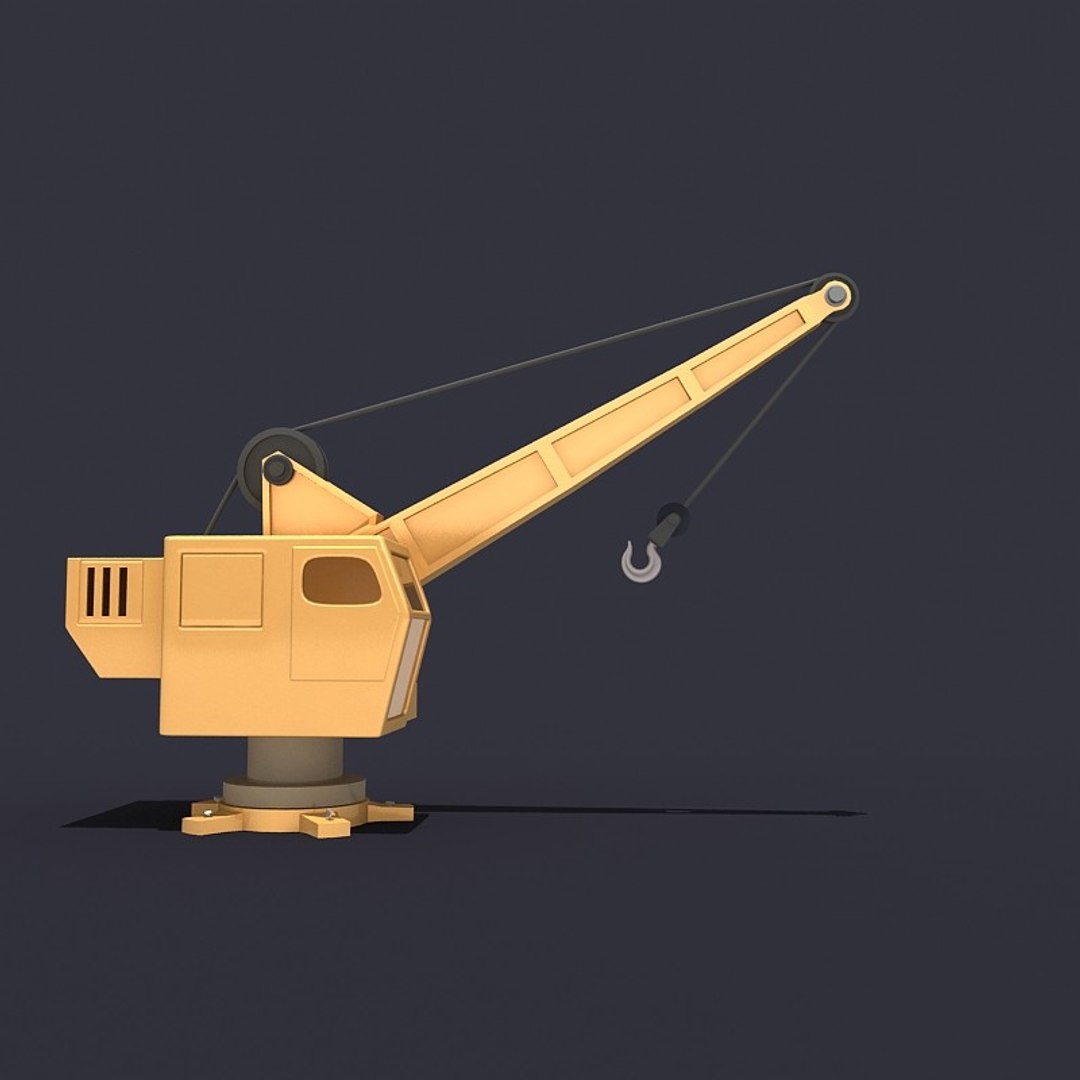Crane Cartoon 3d Model