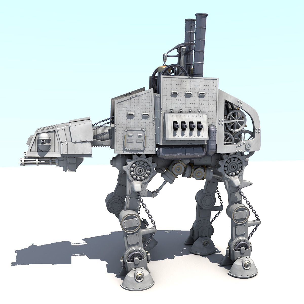 3ds max steampunk at-at