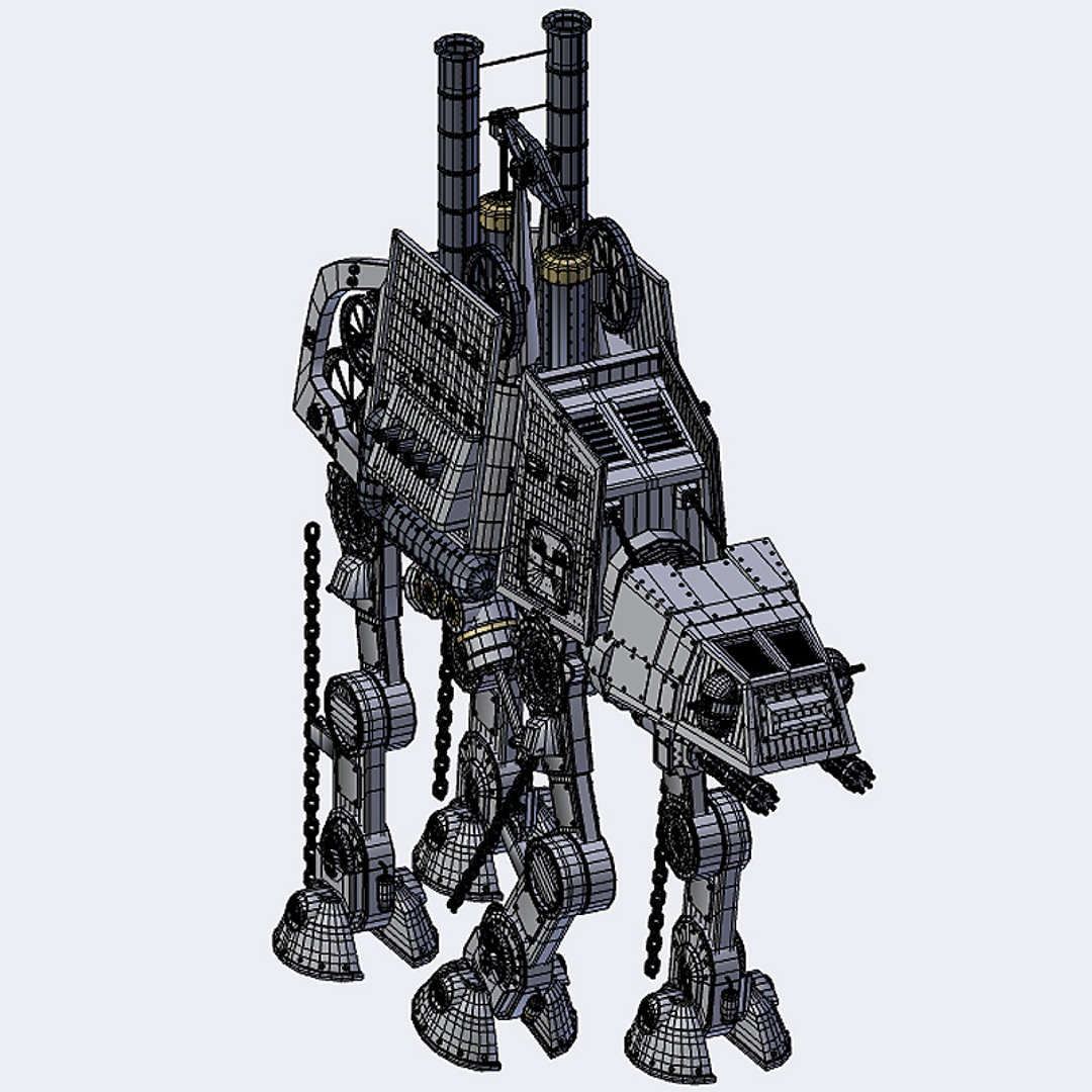 3ds max steampunk at-at
