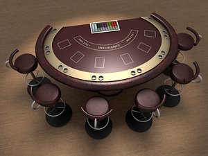 3d holdem poker table render model