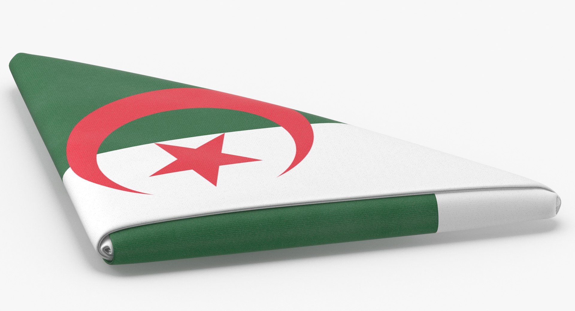 3D flag folded triangle algeria model - TurboSquid 1573989