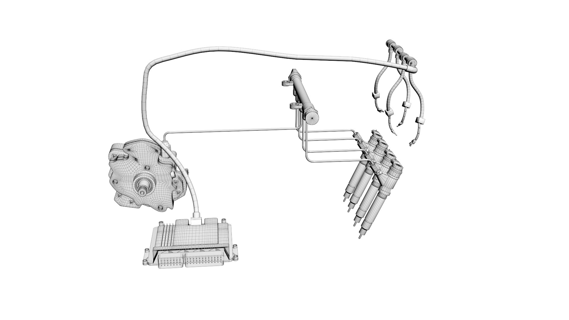 3D Injection System Of A V4 Engine - TurboSquid 2469070