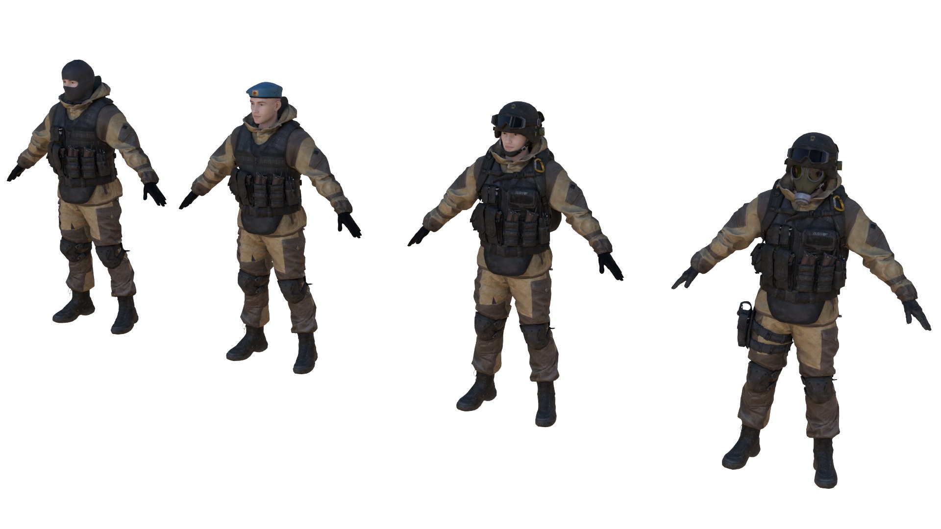 3D Squad Soldier Pack - TurboSquid 2172141