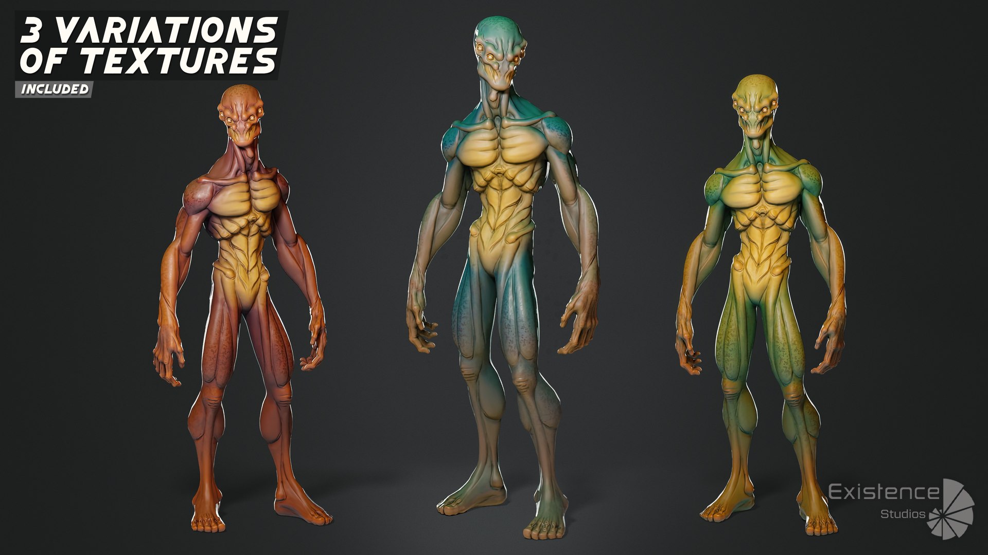 Alien Creature Pack 01 - Stylized Monsters - Animation Fantasy UFO Predator - 41 3D Model ...