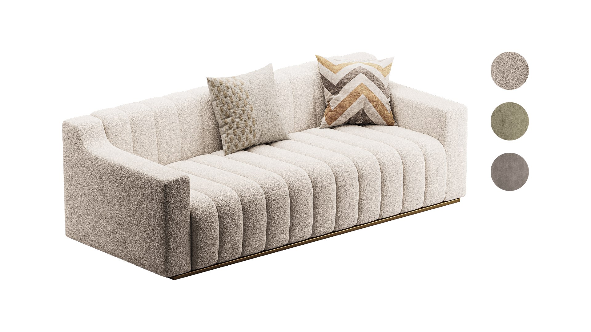 3D Model Room Simple Couch Chesterfield Fabric Sofa - TurboSquid 2301497