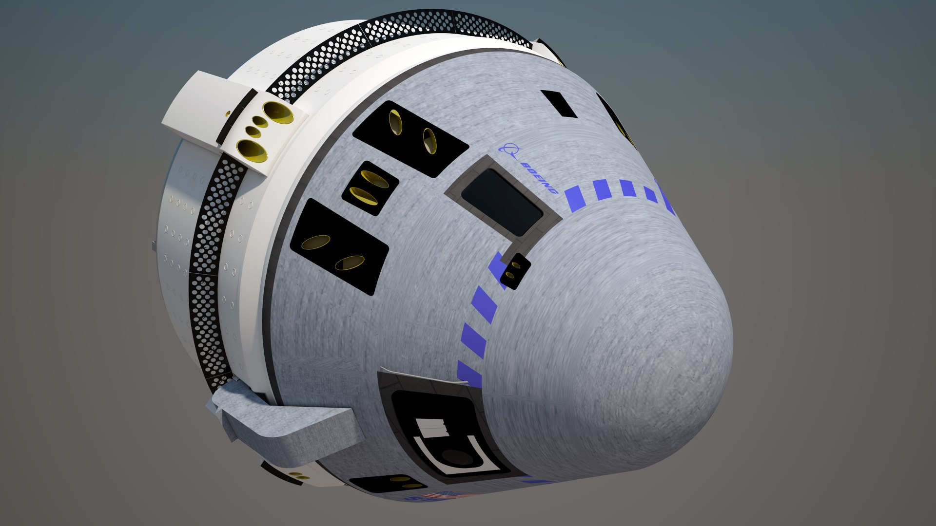 Orbital Reef Space Station With Boeing Starliner Docking Left 3D Model ...