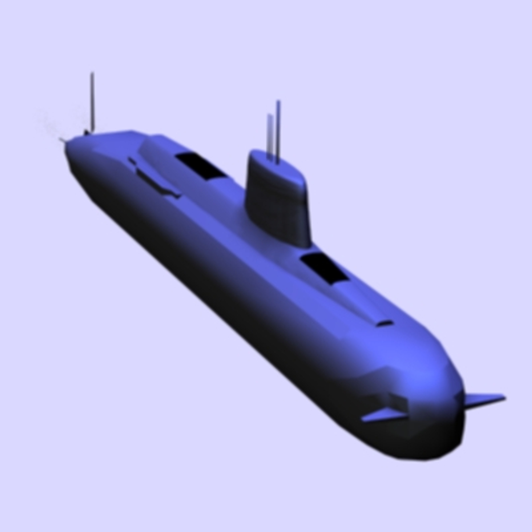 russian akula typhoon class 3d model