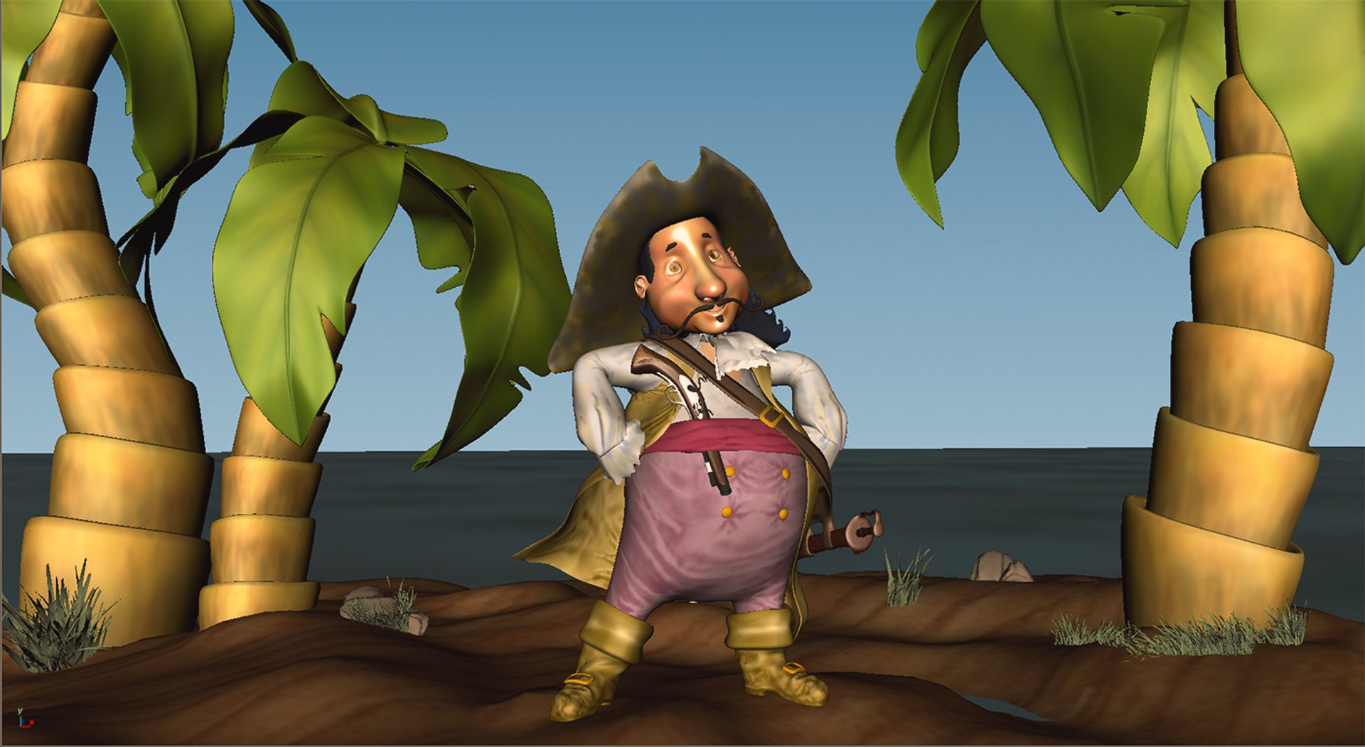 3d Pirate Cartoon Character Model