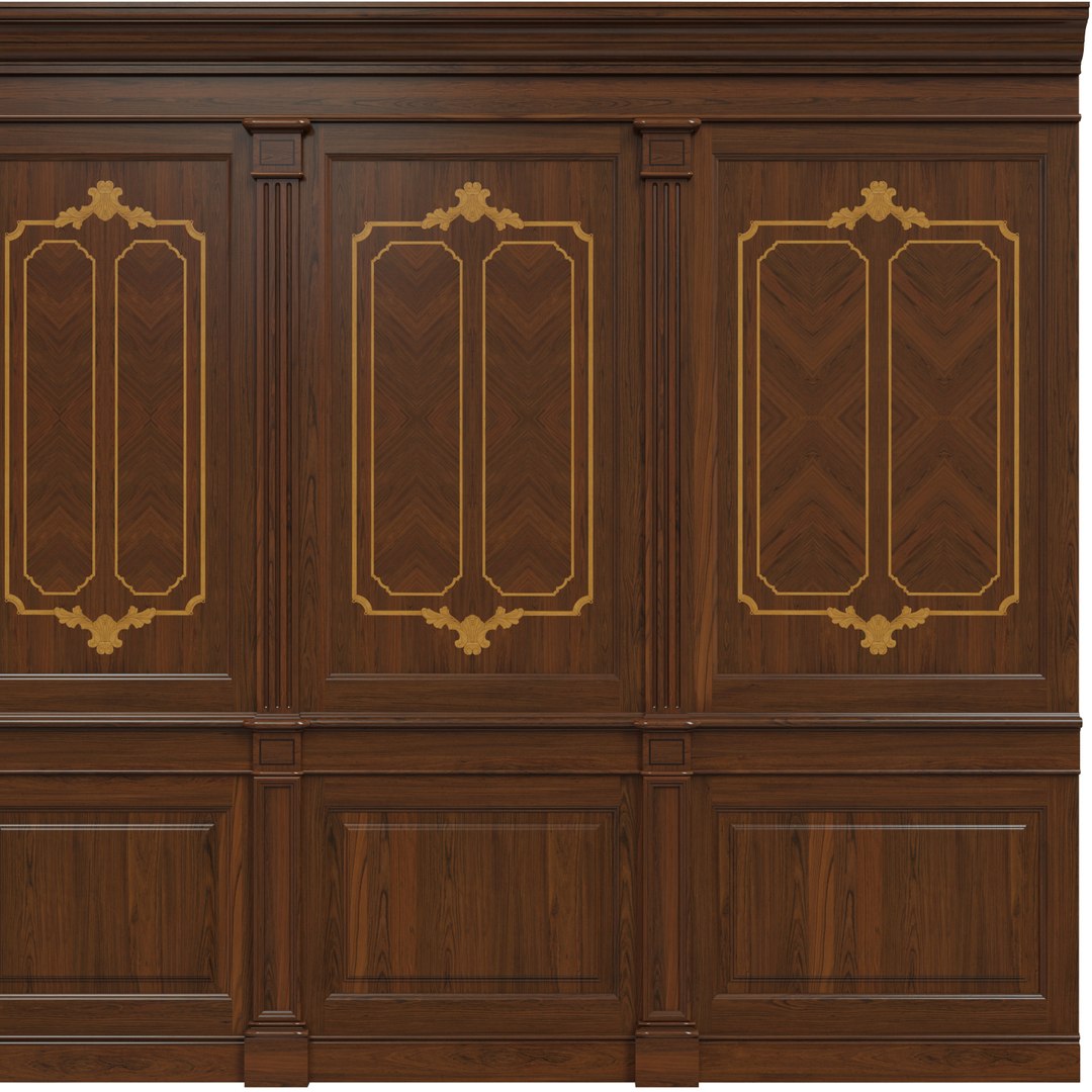 3D Wood Panels Wall - TurboSquid 1430856