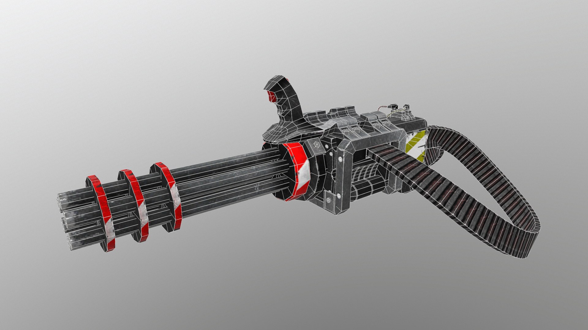 Hand Gatling Gun Level 3 3D - TurboSquid 2191305