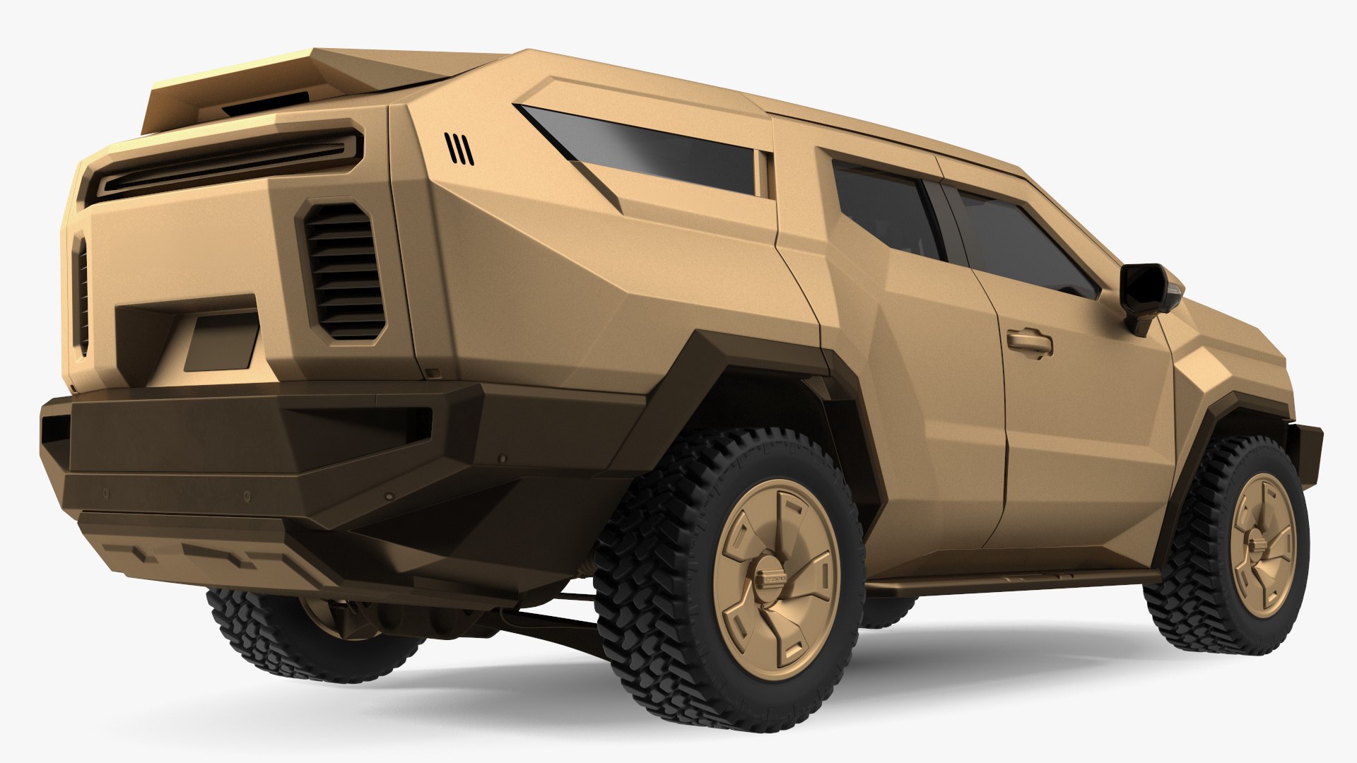 Armored Sand Colored SUV With Lights Off Rigged - TurboSquid 2268801