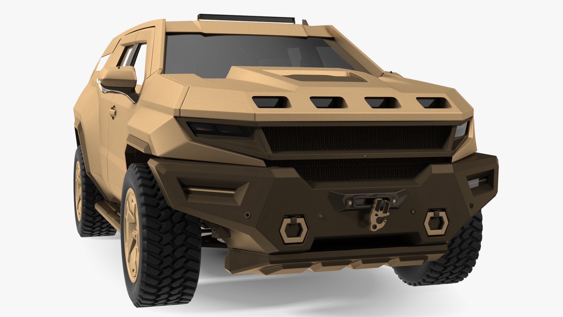 Armored Sand Colored SUV With Lights Off Rigged - TurboSquid 2268801