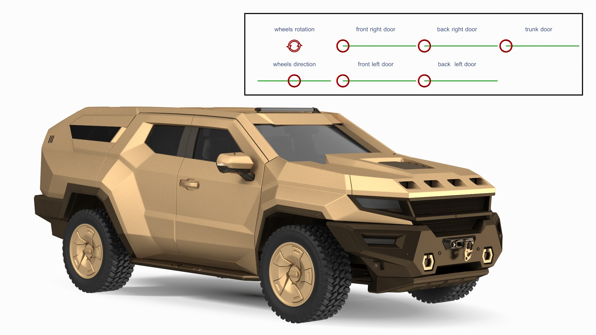 Armored Sand Colored SUV With Lights Off Rigged - TurboSquid 2268801