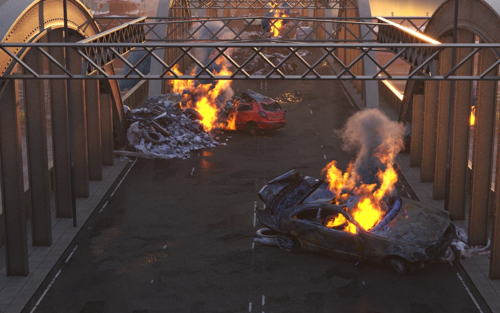 Apocalyptic Bridge 3D - TurboSquid 2228661