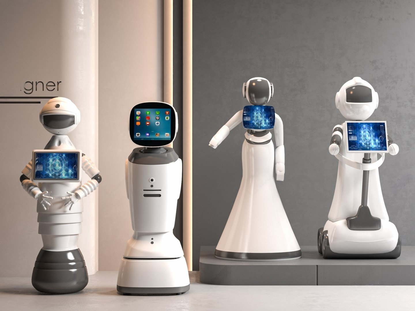 3D Robots Collection Intelligent Robot Smart Robot Humanoid Robot ...