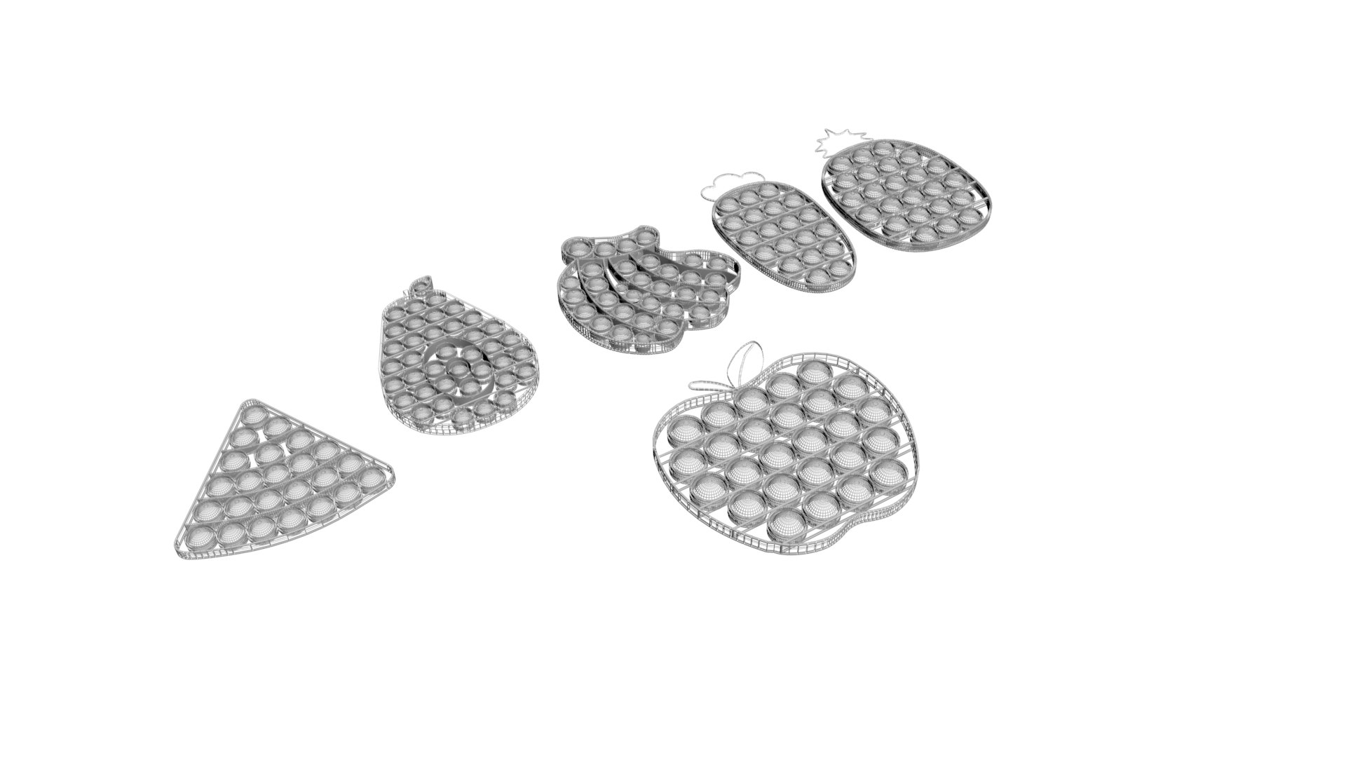 3D Fruits Pop It Fidget Toys Set - TurboSquid 1765289