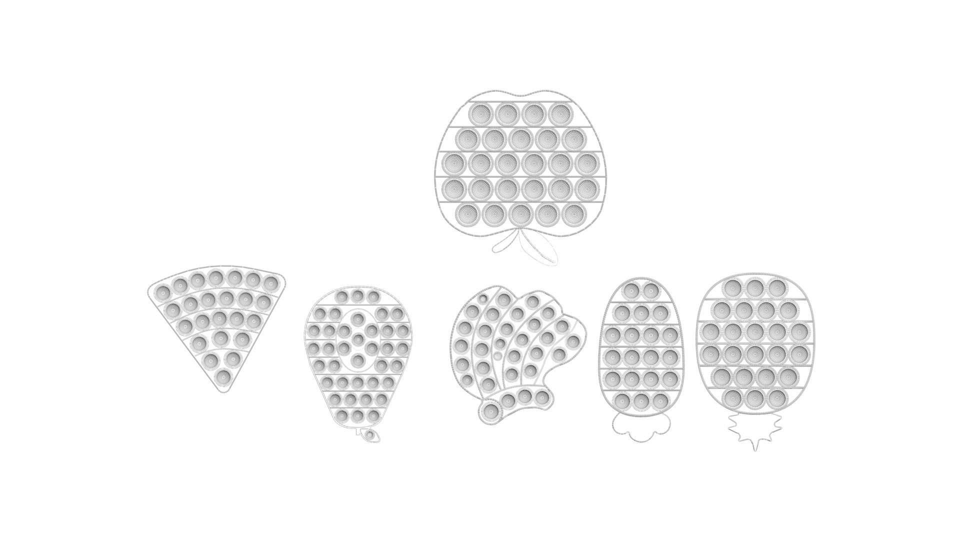 3D Fruits Pop It Fidget Toys Set - TurboSquid 1765289