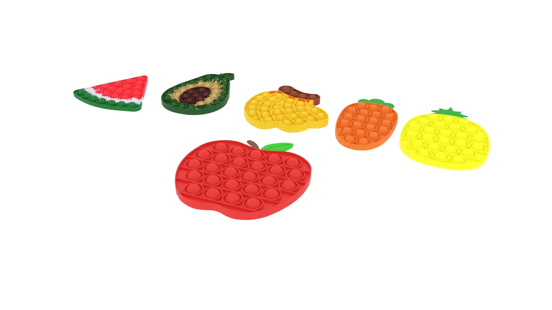 3D Fruits Pop It Fidget Toys Set - TurboSquid 1765289