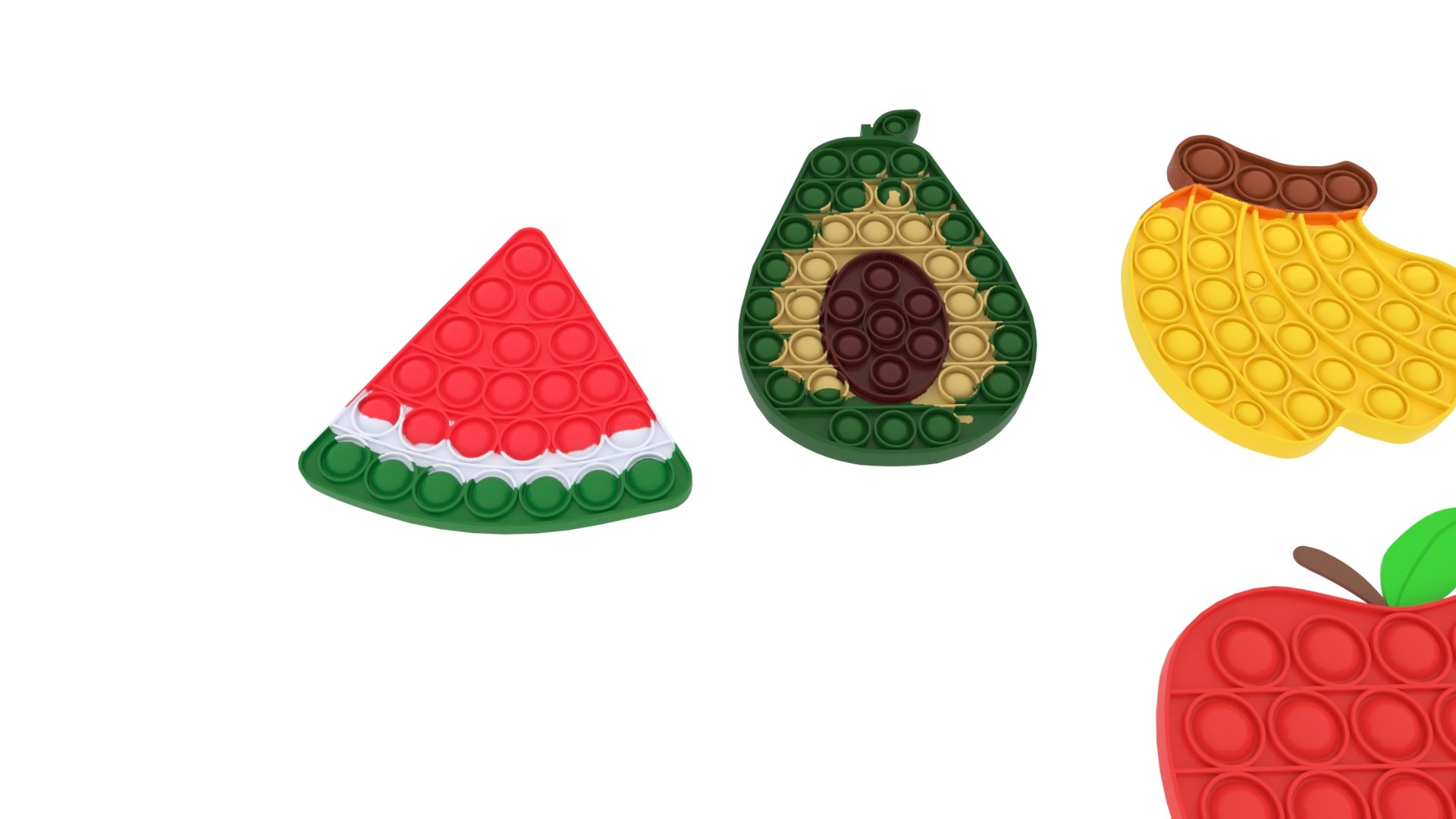 3D Fruits Pop It Fidget Toys Set - TurboSquid 1765289
