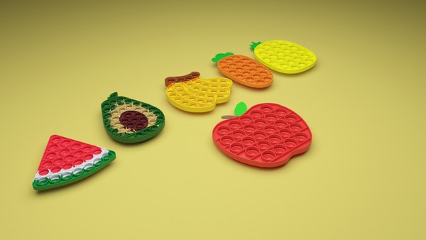 3D Fruits Pop It Fidget Toys Set - TurboSquid 1765289