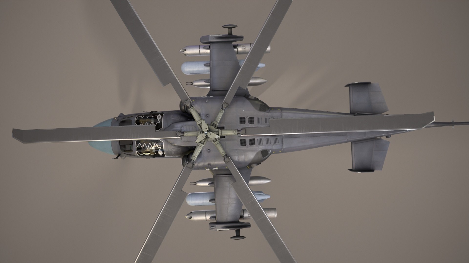 3D Kamov Ka-52 Alligator Dark Basic Animation model - TurboSquid 1979620
