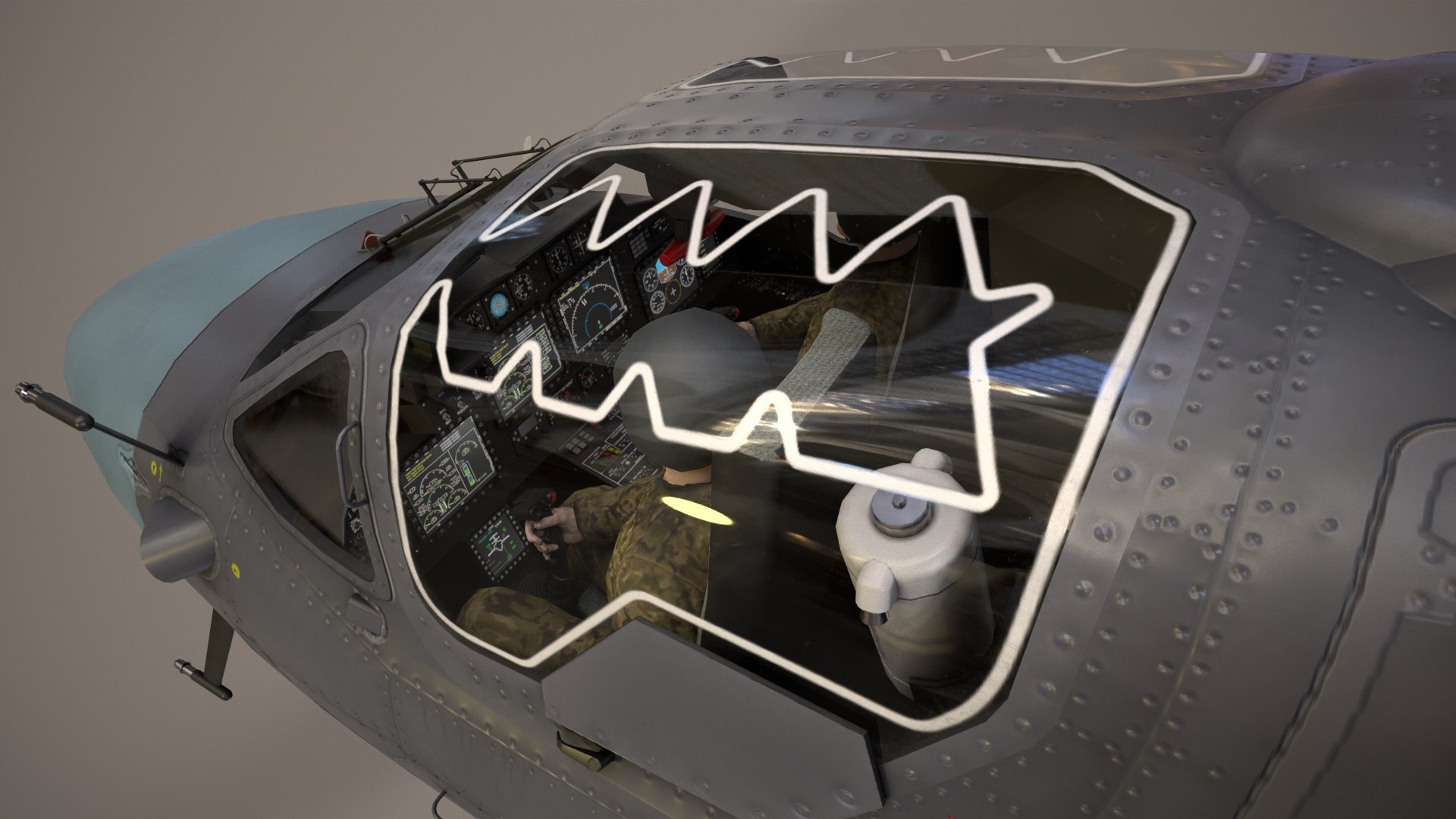 3D Kamov Ka-52 Alligator Dark Basic Animation Model - TurboSquid 1979620