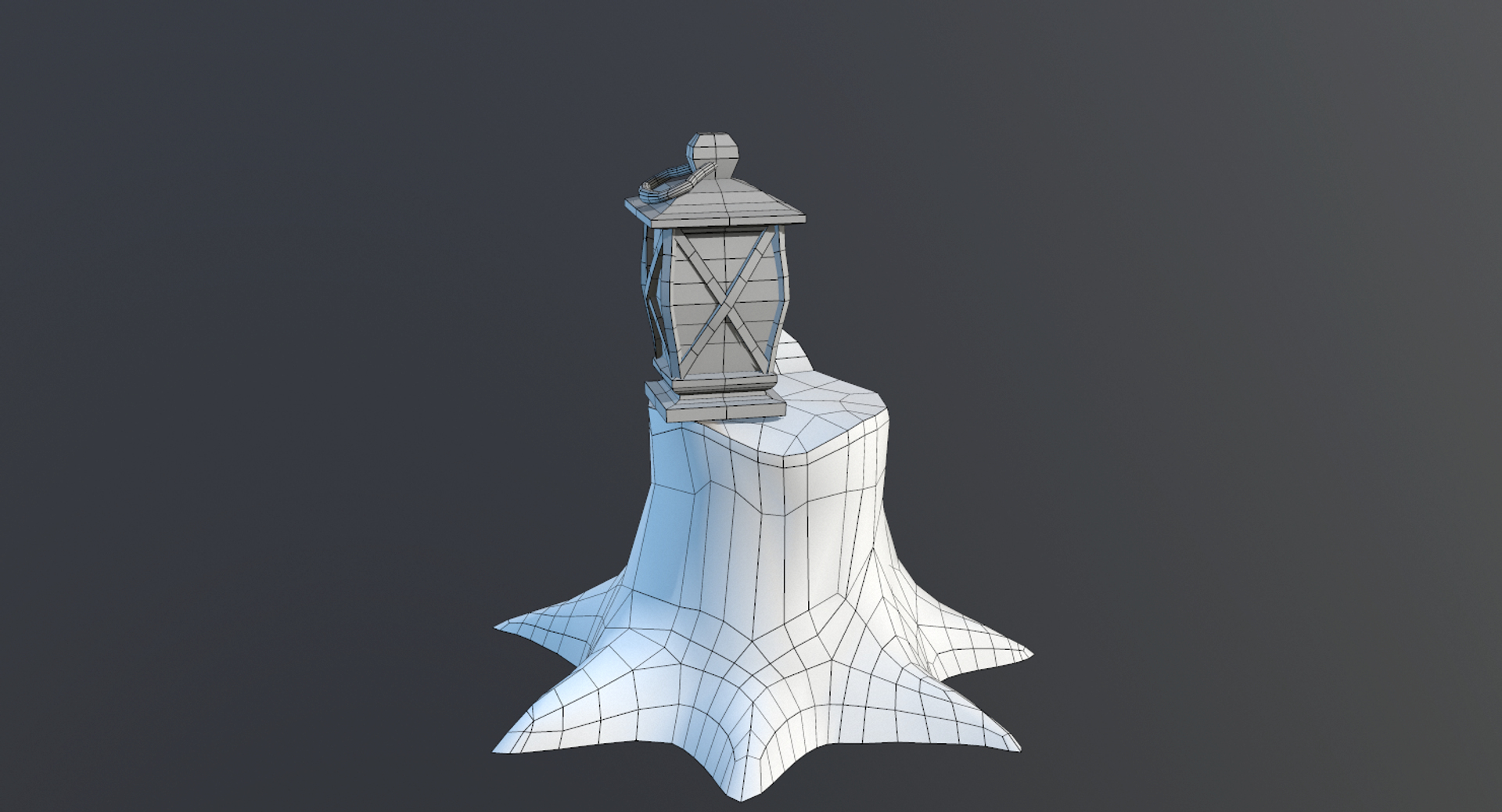 3D model handpainted stump lantern - TurboSquid 1278889