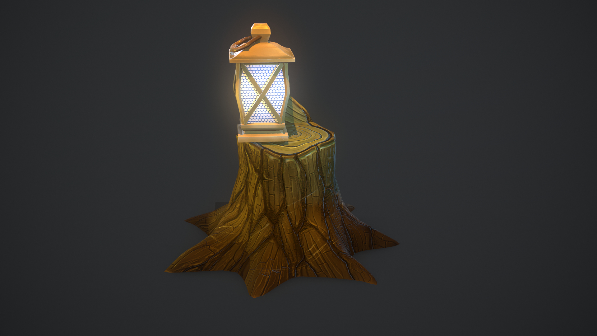 3D model handpainted stump lantern - TurboSquid 1278889