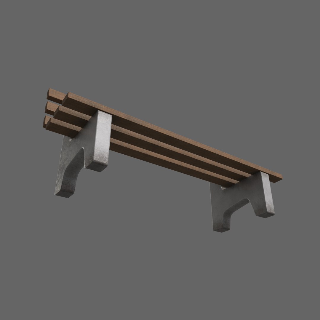 3D Bench 2 USSR Game Ready Model - TurboSquid 2236903