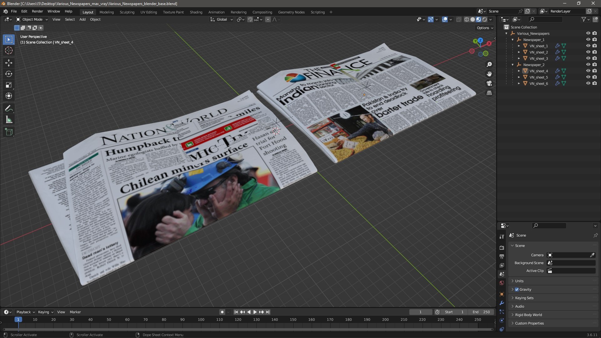 Various Newspapers 3D Model - TurboSquid 2315153