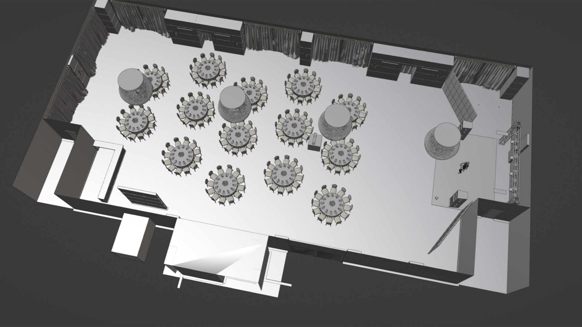 3D Banquet Hall - TurboSquid 2050304