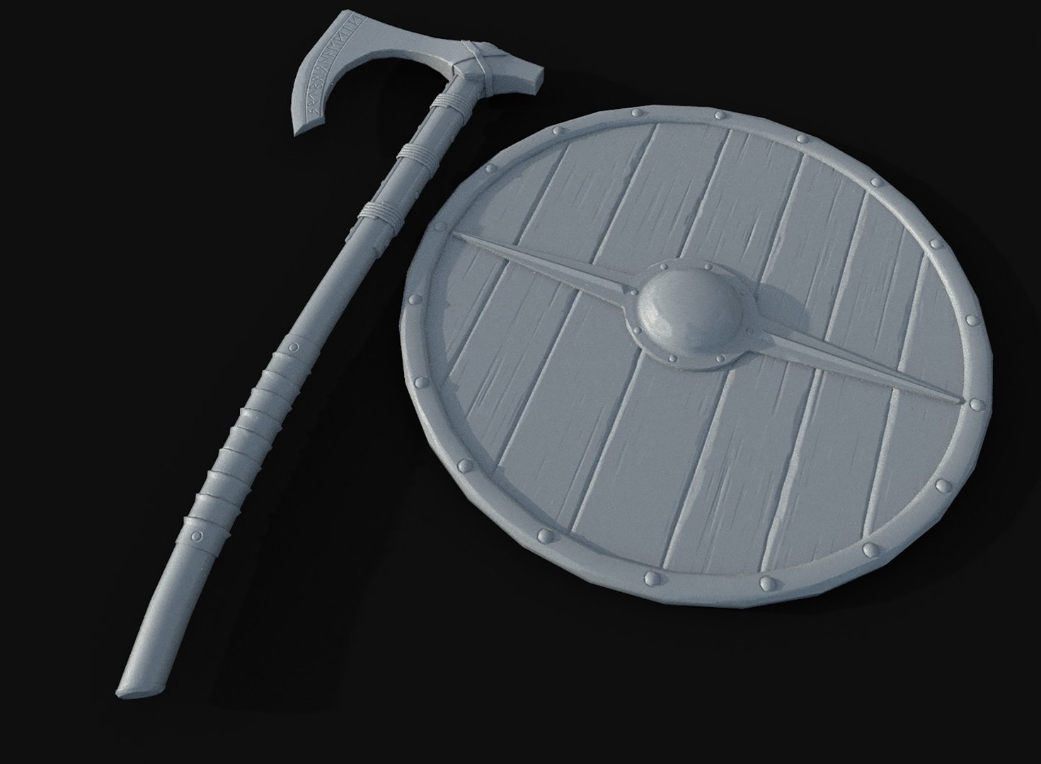 Axe Shield 3D Model - TurboSquid 1679270
