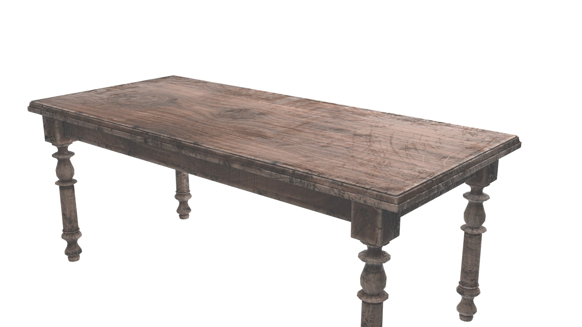 Antique Dining Table Set 3D Model - TurboSquid 1960095