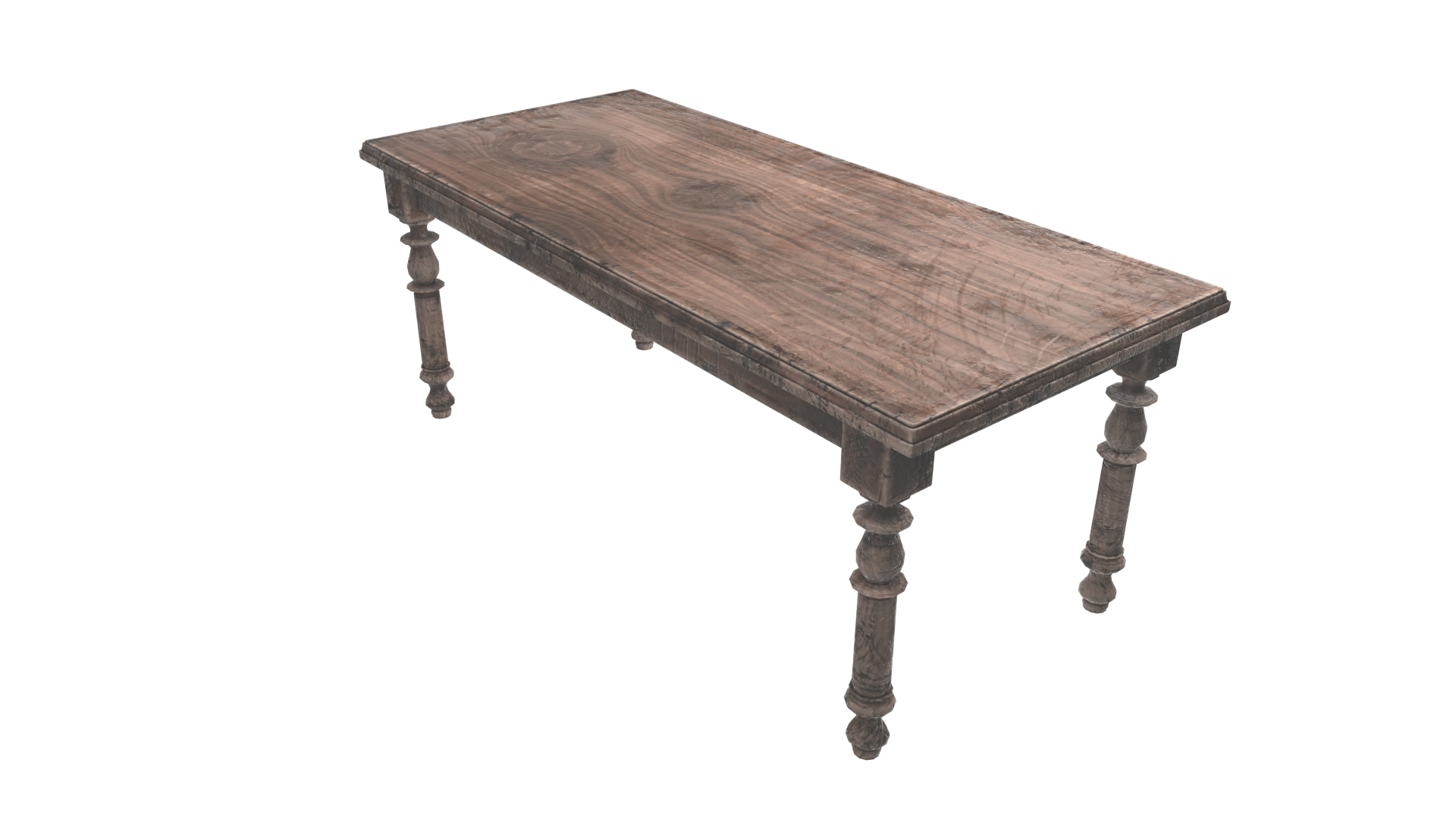 Antique Dining Table Set 3D Model - TurboSquid 1960095