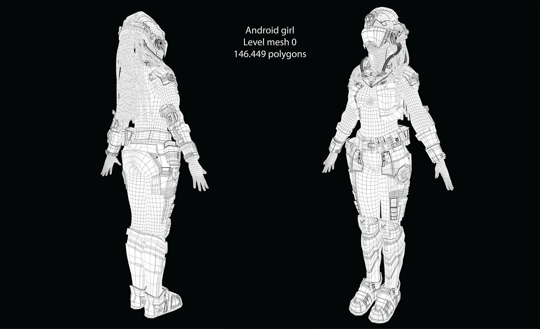 Android Girl Character 3D Model - TurboSquid 1596676