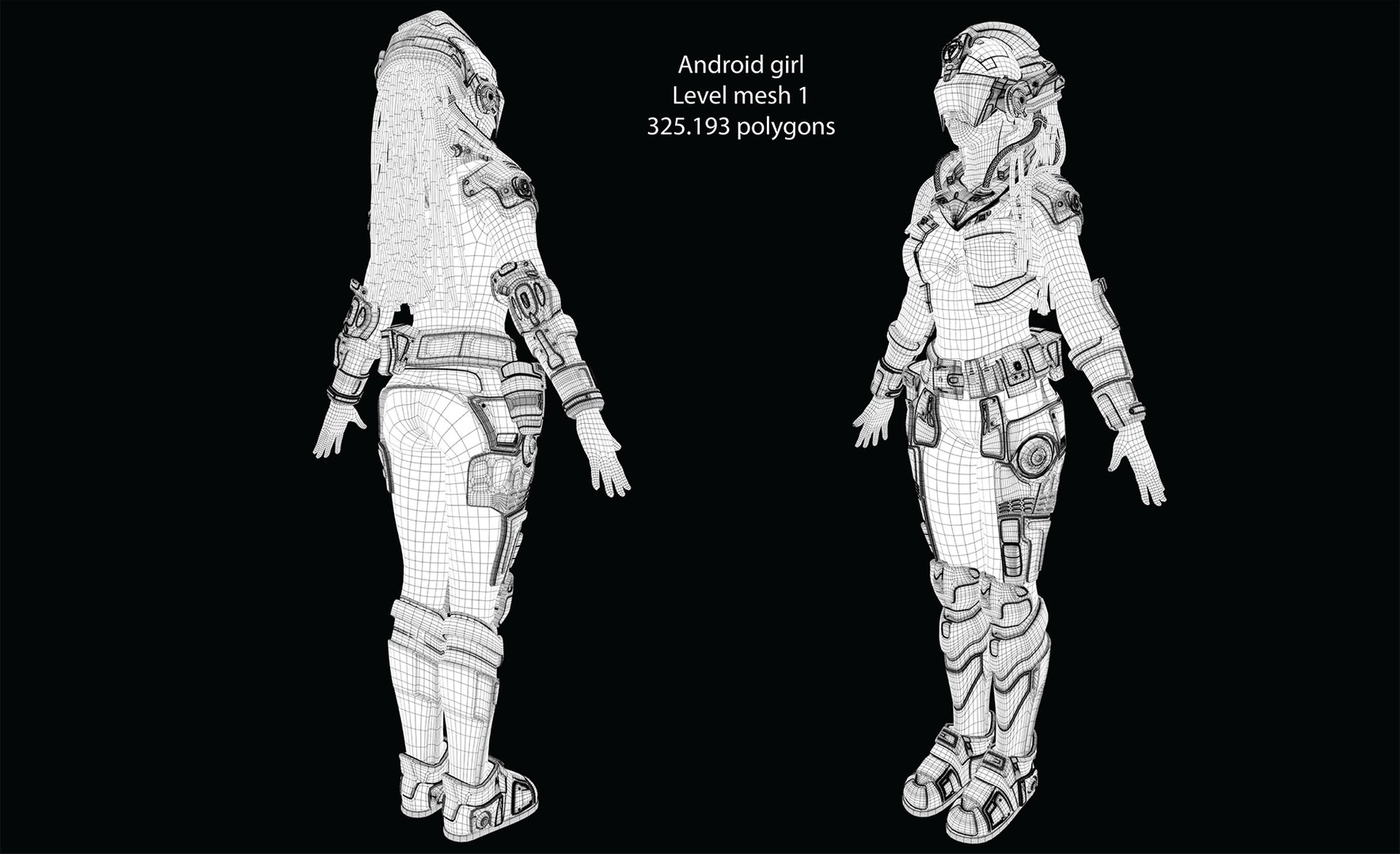 Android Girl Character 3D Model - TurboSquid 1596676