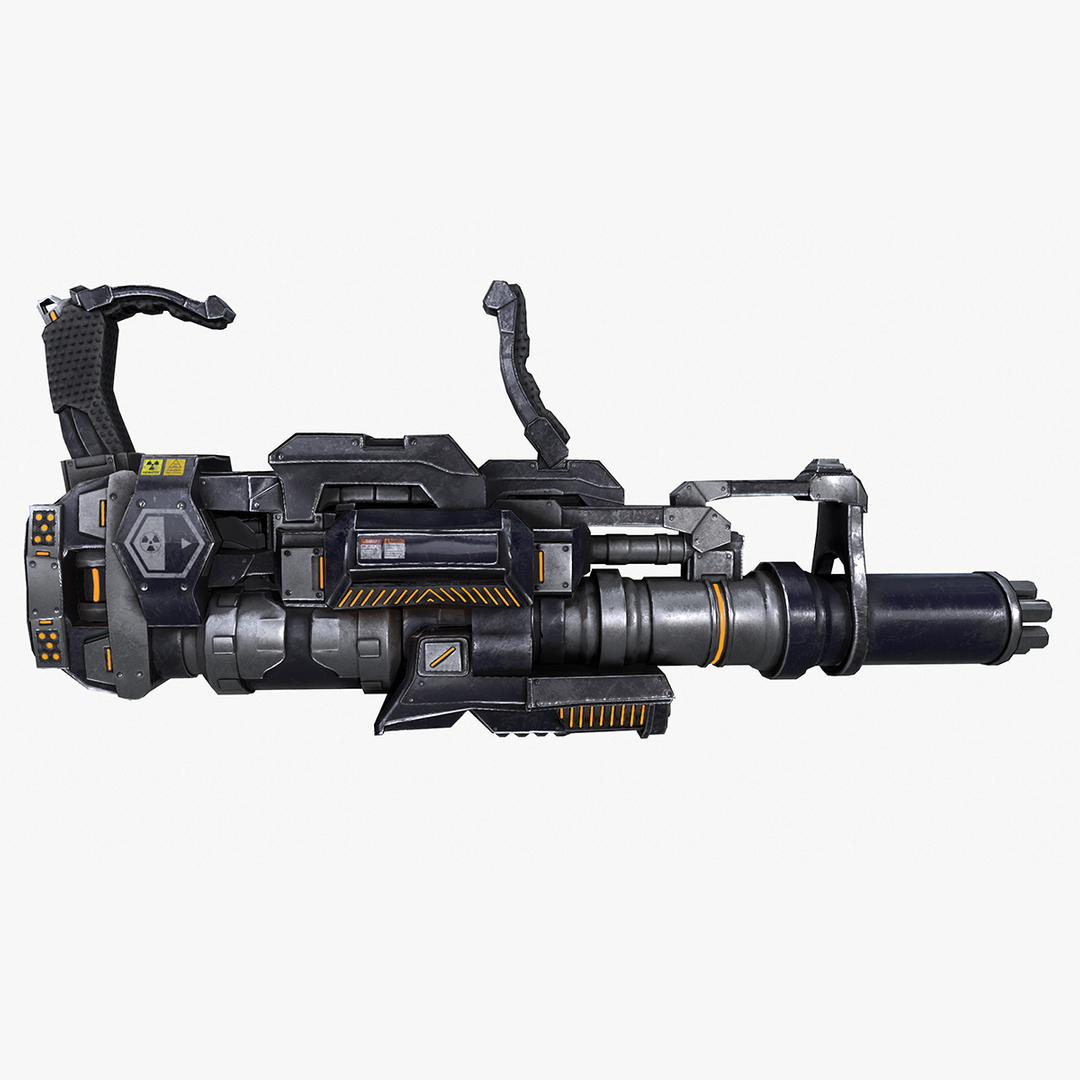 modelo 3d Sci-fi Minigun Gatling Gun Ametralladora Heavy Gun con ...