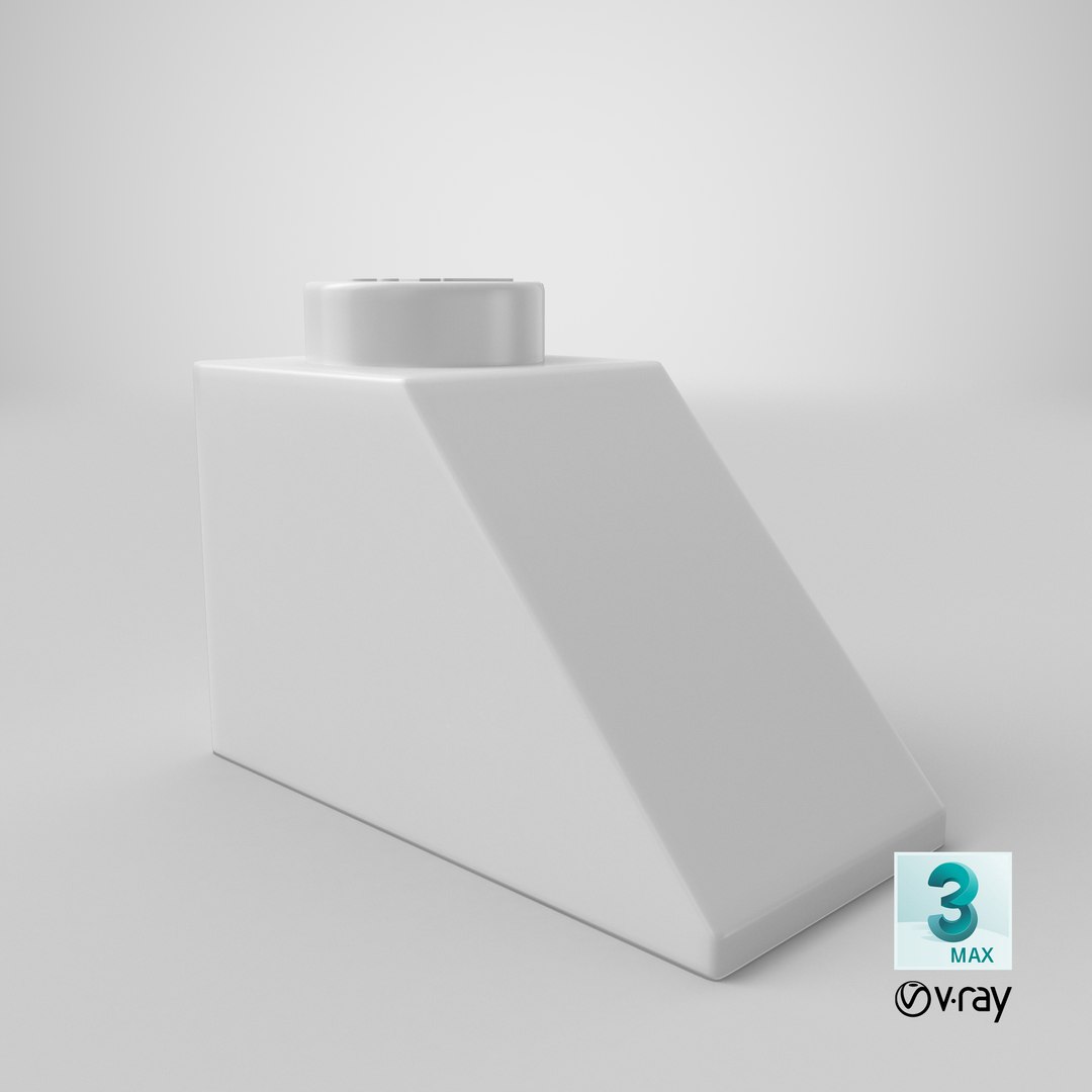 3D lego brick 2x1 slope - TurboSquid 1409406