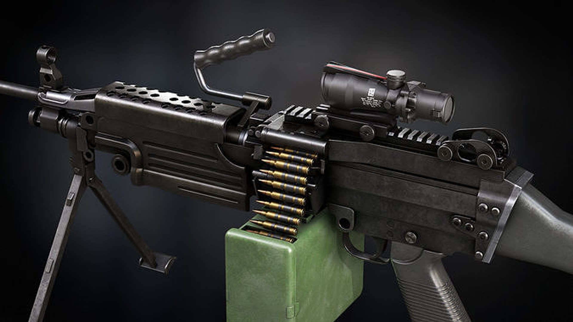 M249 AAA Game Ready PBR Low-poly 3D Model 3D - TurboSquid 2004422