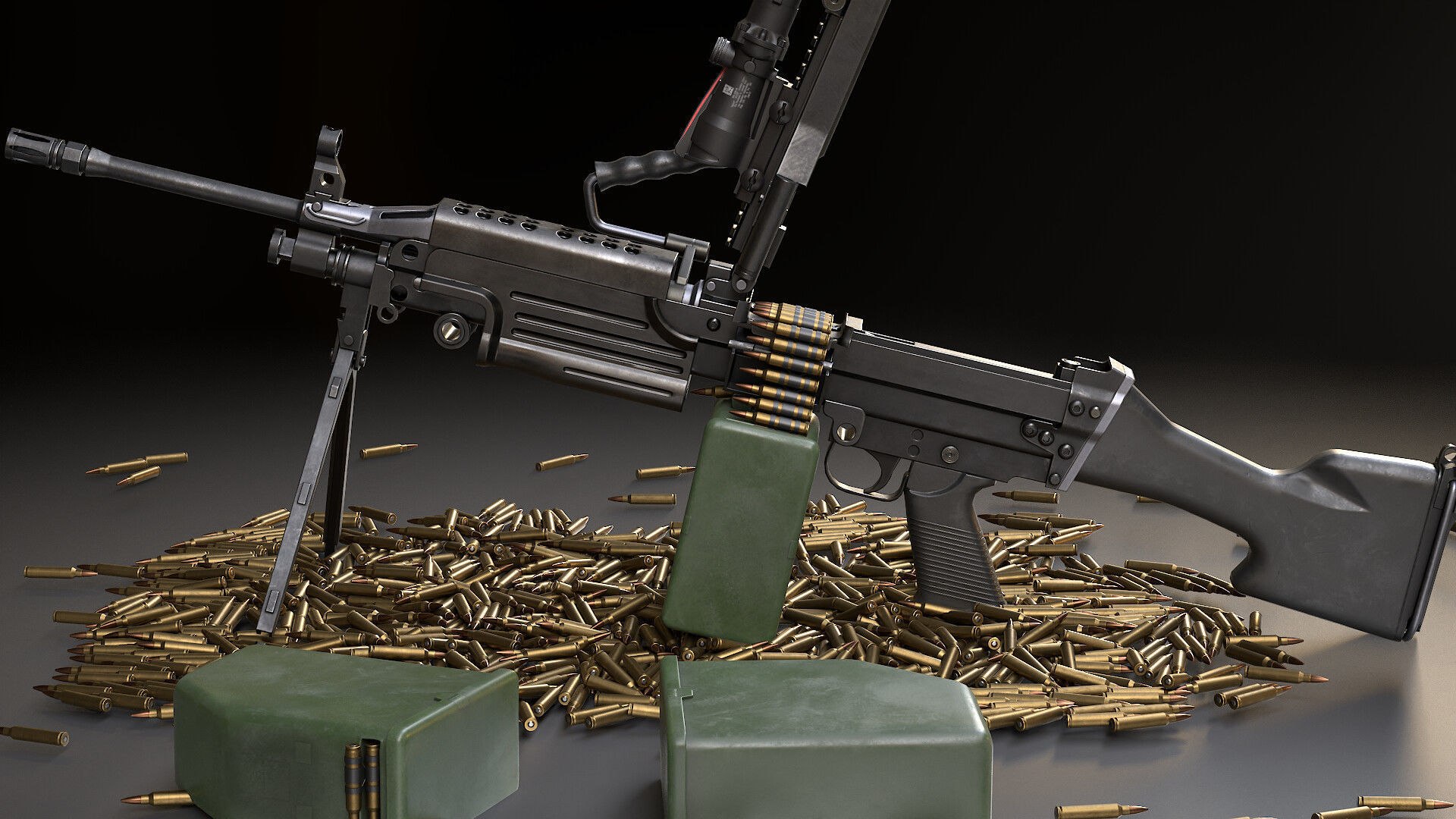 M249 AAA Game Ready PBR Low-poly 3D Model 3D - TurboSquid 2004422