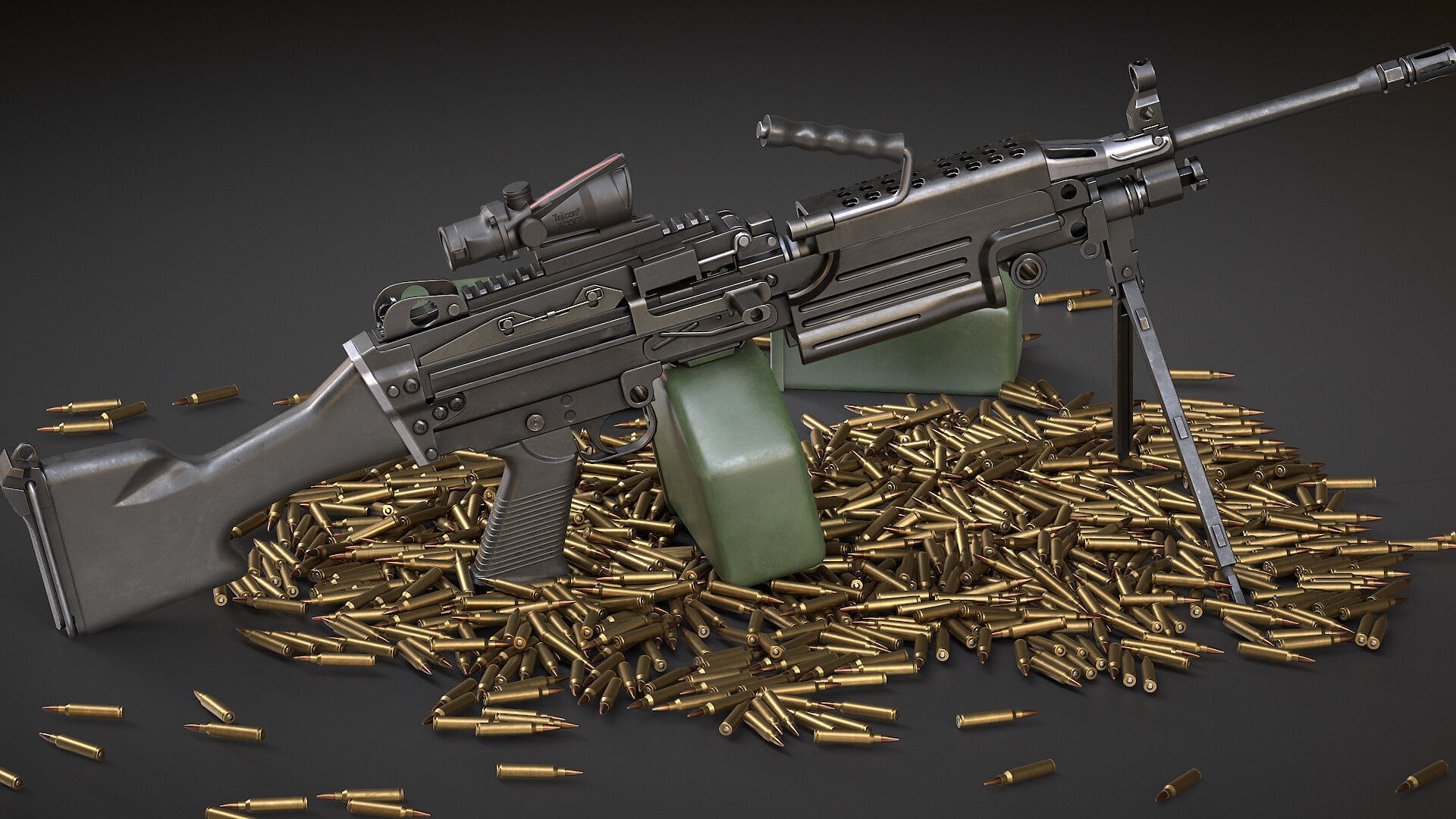 M249 AAA Game Ready PBR Low-poly 3D Model 3D - TurboSquid 2004422