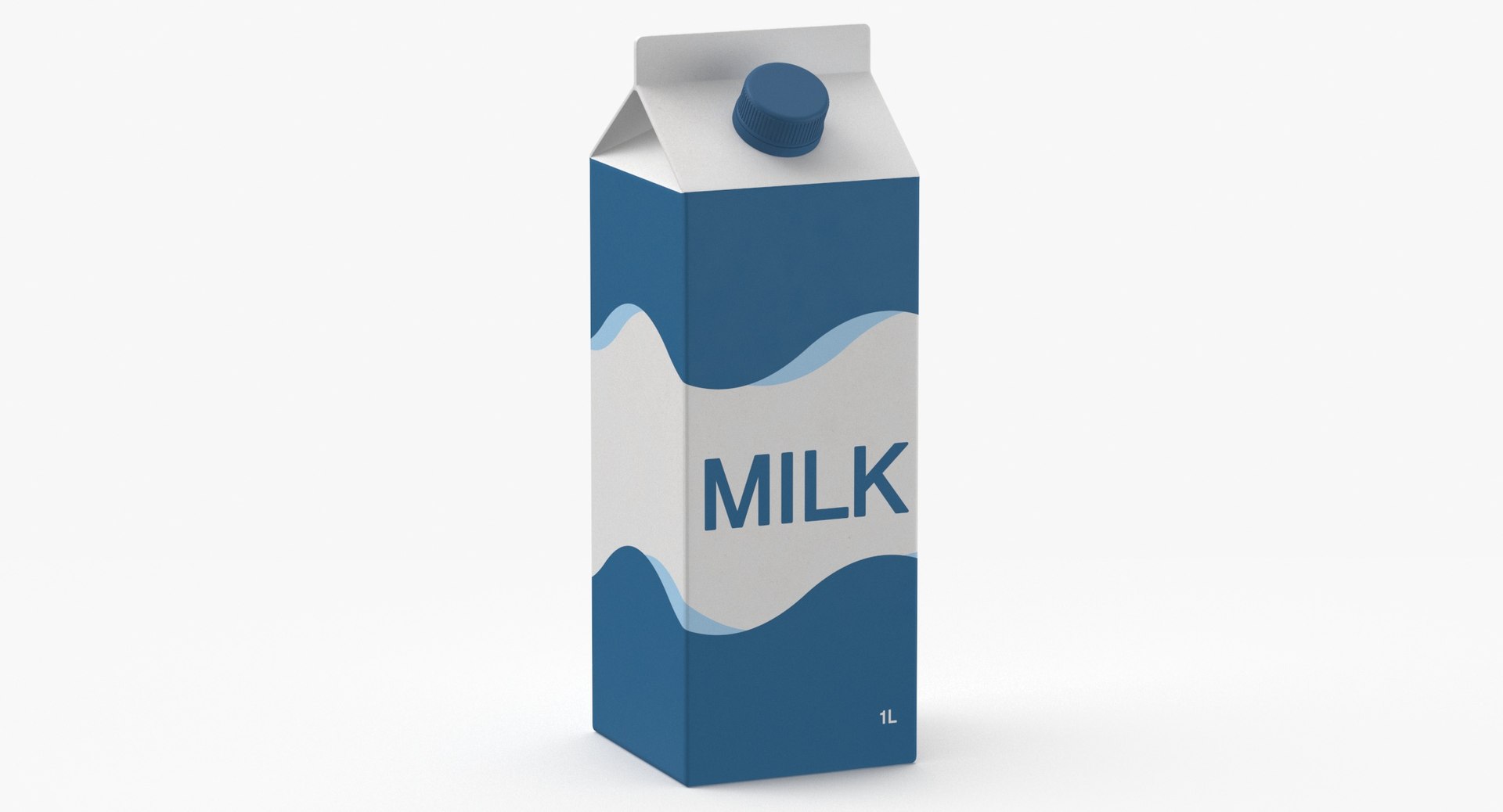 Milk Carton Type 01 Large Blank Blue Green And Red Label1 3D ...