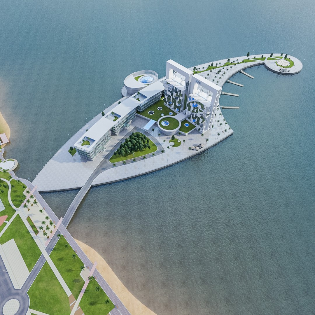 Hotel Beach Resort 3D model - TurboSquid 1751203